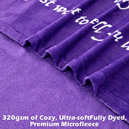 LBRO2M Gifts for Mom Blanket from Daughter or Son,I Love You MOM Gift Blankets for Mother,Happy Birthday Mom Gift Ideas,a Soft, Warm Throw Blanket,65"x 50"(Purple)