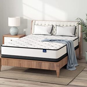 semielo 10 inch hybrid memory foam mattress full size, cool top medium firm mattress, innerspring mattress for pressure relief & durable surpport, plush bed mattress in a box, certipur-us certified