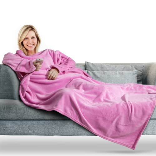 UHdod Wearable Throw Blanket Oversized Comfy Blanket Hoodie for Sofa, Cozy Blankets Gifts for Women Men Mom, 71" x 63"