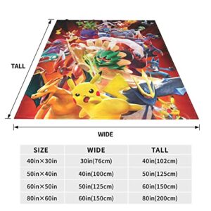 Anime Cartoon Blankets Super Soft Throw Blanket Air Conditioner Blanket Warm Cozy Flannel Blanket for Couch Bed Sofa Car (50"X40")