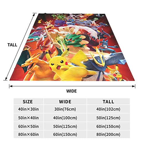 Anime Cartoon Blankets Super Soft Throw Blanket Air Conditioner Blanket Warm Cozy Flannel Blanket for Couch Bed Sofa Car (50"X40")