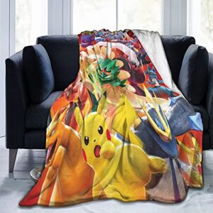 Anime Cartoon Blankets Super Soft Throw Blanket Air Conditioner Blanket Warm Cozy Flannel Blanket for Couch Bed Sofa Car (50"X40")