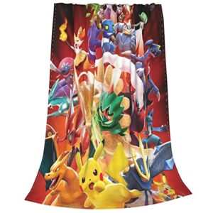 Anime Cartoon Blankets Super Soft Throw Blanket Air Conditioner Blanket Warm Cozy Flannel Blanket for Couch Bed Sofa Car (50"X40")