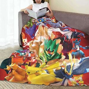 Anime Cartoon Blankets Super Soft Throw Blanket Air Conditioner Blanket Warm Cozy Flannel Blanket for Couch Bed Sofa Car (50"X40")