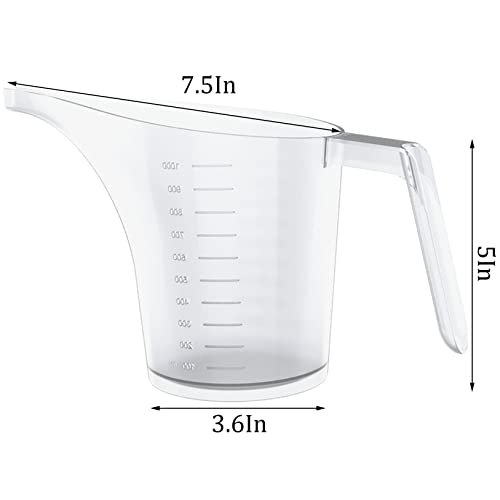 WUWEOT 12 Pack Measuring Funnel Pitcher, 33OZ Easy Pour Measuring Cup with Long Spout for Soap Cakes Making, Filling Muffin Pans, Bakeware Molds, Oils, Fluids (1000ml)