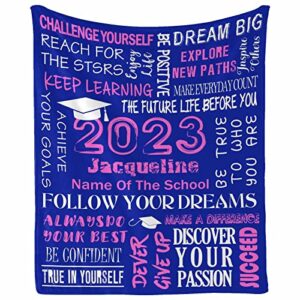 mypupsocks custom graduation throw blanket graduate proud best wishes keep learning black fits couch sofa bedroom for birthday christmas graduation 60"x80"