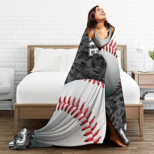 Maylian Personalized Ball Games Baseball Pattern Warm Unique Gift - Coral Fleece Flannel Photo Blanket (13,customX-Large 80 X 60 INCH)