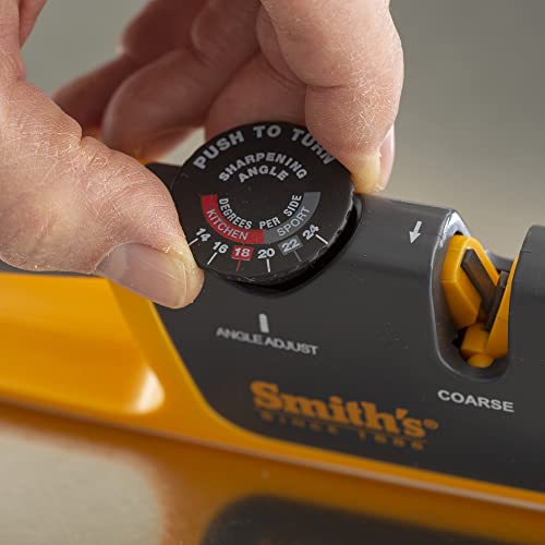 Smith's 50264 Adjustable Manual Knife Sharpener Grey/Yellow