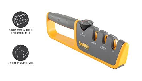 Smith's 50264 Adjustable Manual Knife Sharpener Grey/Yellow