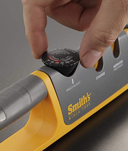 Smith's 50264 Adjustable Manual Knife Sharpener Grey/Yellow