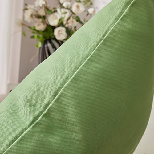 Tayis Green Throw Pillow Covers, Cotton Canvas Soft Square Pillow Cases 18x18 Set of 4, Decorative Pillows Suitable for Sofa Couch Bed Car Home