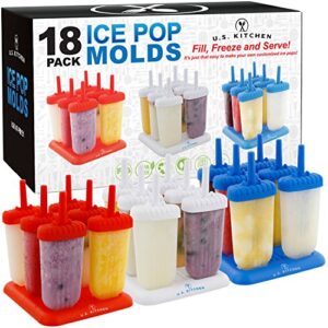 u.s. kitchen supply 18-piece classic reusable jumbo ice pop mold set