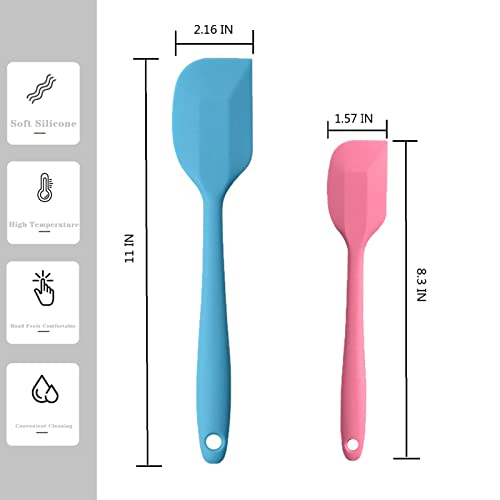 Silicone Spatula Set of 8, 6 Small and 2 Large Non-stick Heat-Resistant Rubber Spatulas with Stainless Steel Core