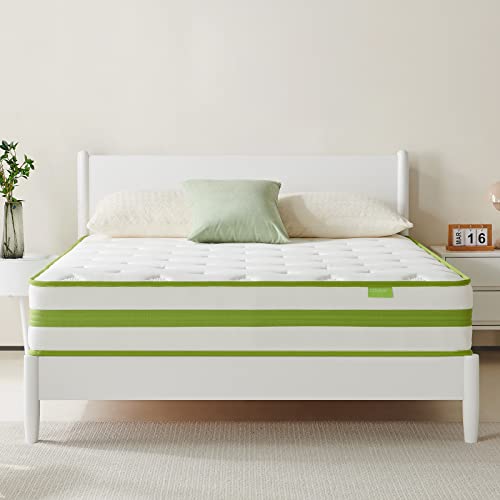 Dourxi Twin Mattress 10 Inch, Hybrid Mattress with Cooling Gel Memory Foam and Pocket Spring, Organic Cotton Fabric Cover, Mattress in a Box, Medium Firm Feel, 39"*75"*10", Twin