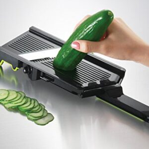 Simposh Adjustable Handheld Mandoline Slicer | Smart Key for Adjustable Slice Thick/Thin Settings & Pop-up Julienne Blades | Cut Slice Julienne Fruit Vegetable Cucumber Apple Potato French Fries