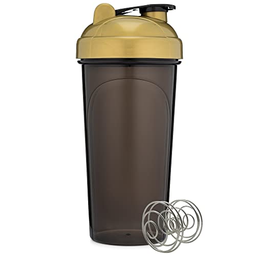 GOMOYO [4 Pack] 28 oz Shaker Bottle | Protein Shaker Bottle 4-Pack with Mixing Agitators (White, Black/Gold, Moss, Navy)| Shaker Bottle for Protein Mixes Pack is BPA Free and Dishwasher Safe