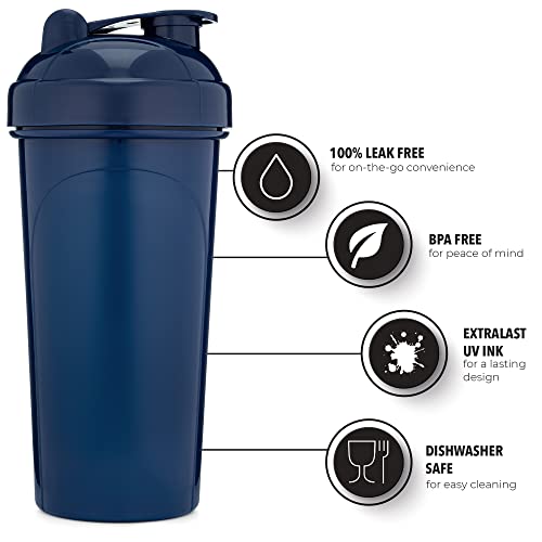 GOMOYO [4 Pack] 28 oz Shaker Bottle | Protein Shaker Bottle 4-Pack with Mixing Agitators (White, Black/Gold, Moss, Navy)| Shaker Bottle for Protein Mixes Pack is BPA Free and Dishwasher Safe