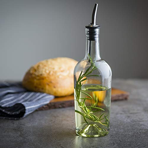 Glass Syrup Bottle with Vented Stainless Steel Pourer - 500ml