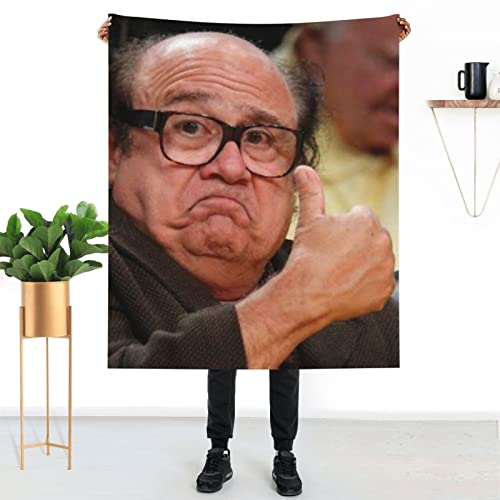 Danny Approves Devito Flannel Blanket Soft Cozy Lightweight Fluffy Microfiber Funny Meme Blanket All Season Fuzzy Plush Throw Blankets for Couch Sofa Bed 50"X40"