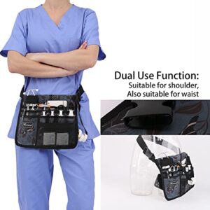 Tuhaoge Nurse Storage Bag Multifunctional Nurse Storage Bag, Medical Kit Practical Waist Bag Nurse Pocket Storage Bag (Ash leaves)