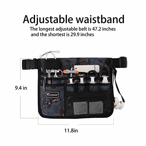 Tuhaoge Nurse Storage Bag Multifunctional Nurse Storage Bag, Medical Kit Practical Waist Bag Nurse Pocket Storage Bag (Ash leaves)