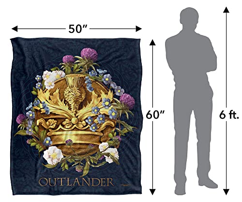 Outlander Blanket, 36"x58" Floral Emblem Silky Touch Super Soft Throw Blanket