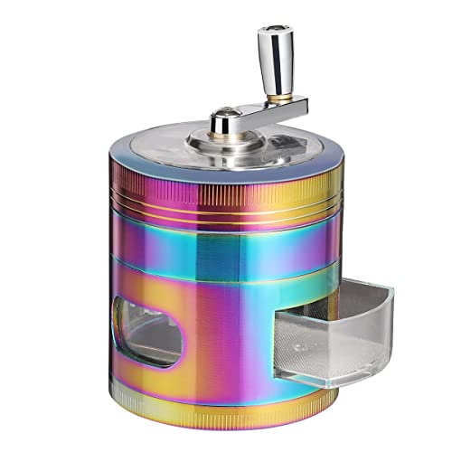 2.5 Inch Grinder Large Hand Crank Grinder with Clear Top,Rainbow