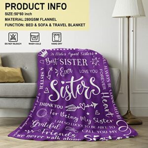 Hexagram Sister Gifts from Sisters, Gifts for Mothers Day, Blanket, Sister Gifts, Sister Birthday Gifts from Sister, Gifts for Sister, Throw Blanket, 60 x 50 Inches, Purple