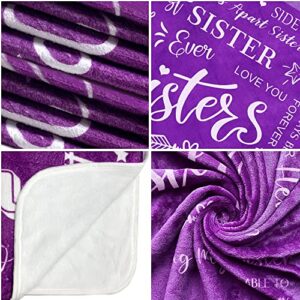 Hexagram Sister Gifts from Sisters, Gifts for Mothers Day, Blanket, Sister Gifts, Sister Birthday Gifts from Sister, Gifts for Sister, Throw Blanket, 60 x 50 Inches, Purple