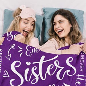 Hexagram Sister Gifts from Sisters, Gifts for Mothers Day, Blanket, Sister Gifts, Sister Birthday Gifts from Sister, Gifts for Sister, Throw Blanket, 60 x 50 Inches, Purple