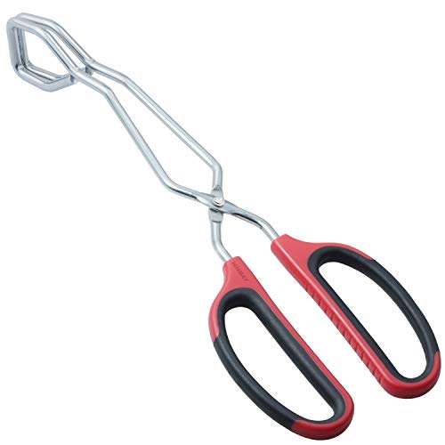 HINMAY Scissor Tongs 11-Inch Heavy Duty Stainless Steel Scissor Cooking Tongs