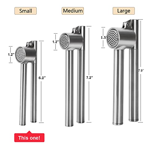 Mempedont Garlic Press Mincer - 304 Stainless Steel Garlic Crusher & Peeler Set, Detachable, Heavy-duty, Rust Proof Garlic Mincer Design for Extracts More Garlic Paste Per Clove