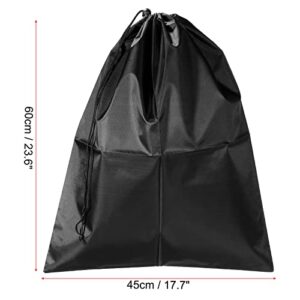 PATIKIL Clothes Storage Drawstring Bag, 23.6" Height Clothing Bedding Organizer Bags for Home Camping Travel, Black