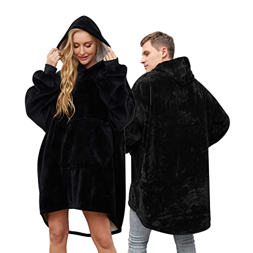 rericonq Blanket Hoodie, Oversize Hoodie Blanket Wearable For Women Man Teens,Warm Fleece Sweatshirt With Giant Pocket Thick Flannel Blanket Hooded