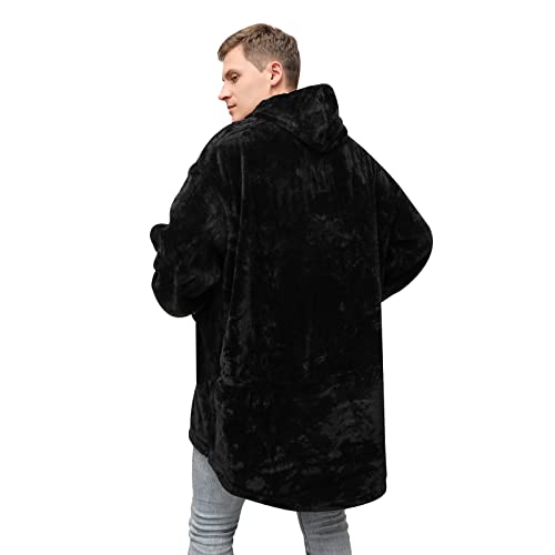 rericonq Blanket Hoodie, Oversize Hoodie Blanket Wearable For Women Man Teens,Warm Fleece Sweatshirt With Giant Pocket Thick Flannel Blanket Hooded