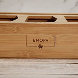 ENOPA's Ziplock Bag Storage Organizer for Kitchen Drawer, Bamboo Plastic Baggie Holder/ Dispenser, compatible with all brands for gallon, quart, sandwich and snack variety size bags