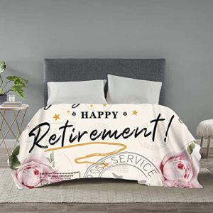 Christmas Retirement Gifts for Women 2023 Retirement Blankets for Female Mom Wife Grandma Nurses Friends Coworkers Happy Retirement Flannel Fleece Blanket for Bedding Sofa Retirement Party Decorations