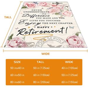 Christmas Retirement Gifts for Women 2023 Retirement Blankets for Female Mom Wife Grandma Nurses Friends Coworkers Happy Retirement Flannel Fleece Blanket for Bedding Sofa Retirement Party Decorations