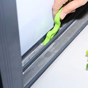 2pcs Hand-held Groove Gap Cleaning Tools Door Window Track Kitchen Cleaning Brushes(Green)