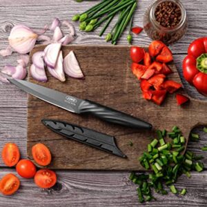 JJOO Paring knife, 8 PCS Paring Knives With Sheath, 4 & 4.5 inch Fruit and Pairing Knife, German Steel Kitchen Knife, Paring Knife Set for Home and Restaurant