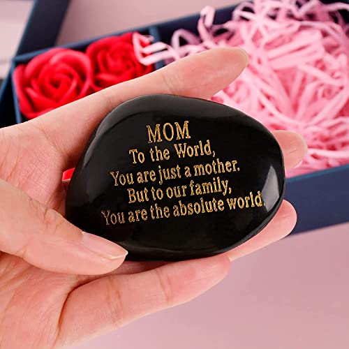 Mothers Day Gifts for Mom from Daughter Son Engraved Words Natural Rock Gifts for Mom Grandma Unique Stone Gifts Birthday Mothers Day