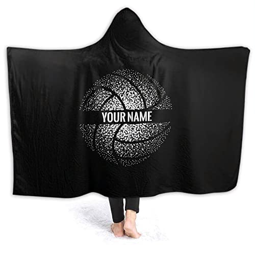 Personalized Hooded Blanket with Name, Custom Volleyball Wearable Blanket Gift, Lightweight Flannel Soft and Cozy, 50'' x 60'' for Teen, ARAHANT