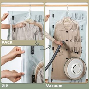 TAILI Clear Hanging Vacuum Storage Bags Variety 4 Pack and Green Hanging Vacuum Storage Bags 6 Pack