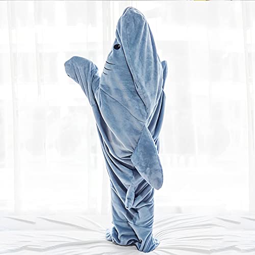 Shark Blanket, Shark Blanket Adult, Shark Blanket Hoodie, Wearable Shark Blanket Super Soft Cozy Flannel Hoodie (L)