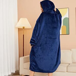 Oversized Wearable Hoodie Blanket Sweatshirt for Adult and Child, Large Pocket Super Thick Warm and Cozy Blanket Hoodie for Women and Men, Fleece Blanket with Comfy Sleeves