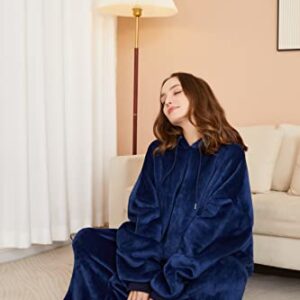 Oversized Wearable Hoodie Blanket Sweatshirt for Adult and Child, Large Pocket Super Thick Warm and Cozy Blanket Hoodie for Women and Men, Fleece Blanket with Comfy Sleeves