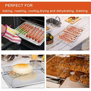 P&P CHEF Cooling Rack, 5-Tier Stainless Steel Stackable Baking Cooking Racks for Cooling Roasting Grilling, Collapsible & Heavy Duty, Oven & Dishwasher Safe - 15’’x10’’