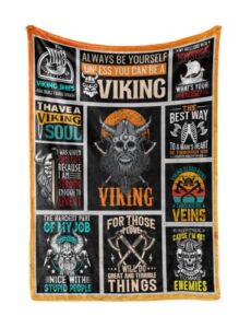 huglanket viking gifts for men flannel blanket throws, norse mythology viking themed throw (50"x 65") for viking friends dad grandpa uncle on father's day, birthday, christmas - viking