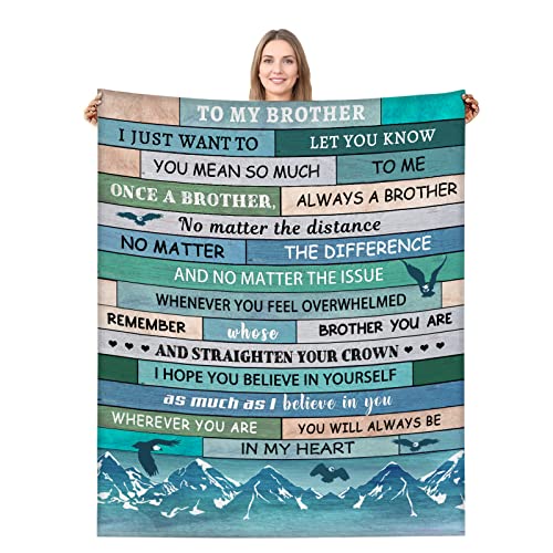 JOPJOLIW Gifts for Brother Adult-Big Brother Gift Fathers Day to My Brother Gifts from Sister-Gifts for Brother 60" x 50" Blanket-Fathers Day Birthday Graduation Gifts for Brother