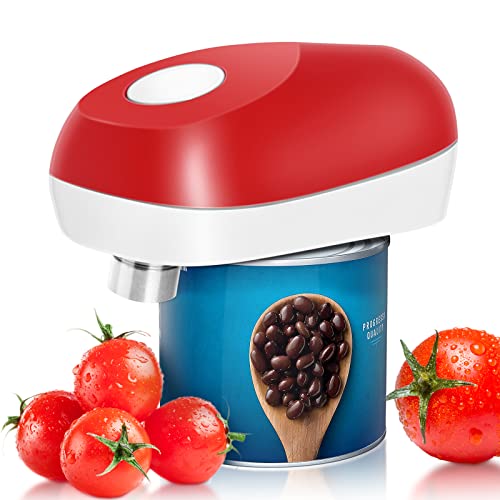 Electric Can Opener, No Sharp Edge Can Opener, Open Your Cans with A Simple Push of Button, Food-Safe and Battery Operated Can Opener, Kitchen Gifts for Arthritis and Seniors